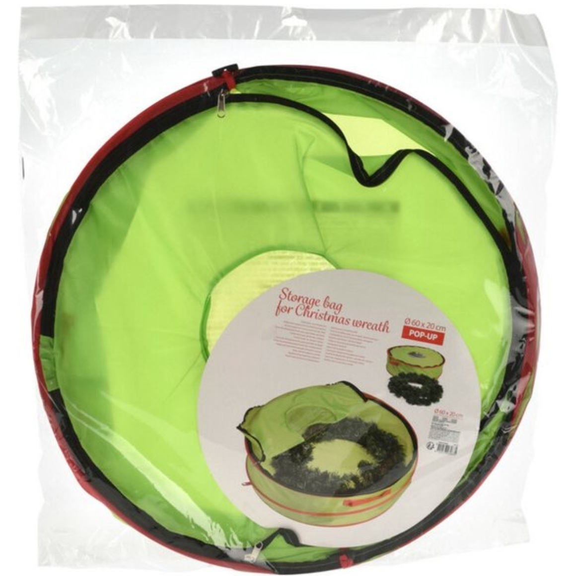 Meekes | Storage bag Christmas wreath and lights green…