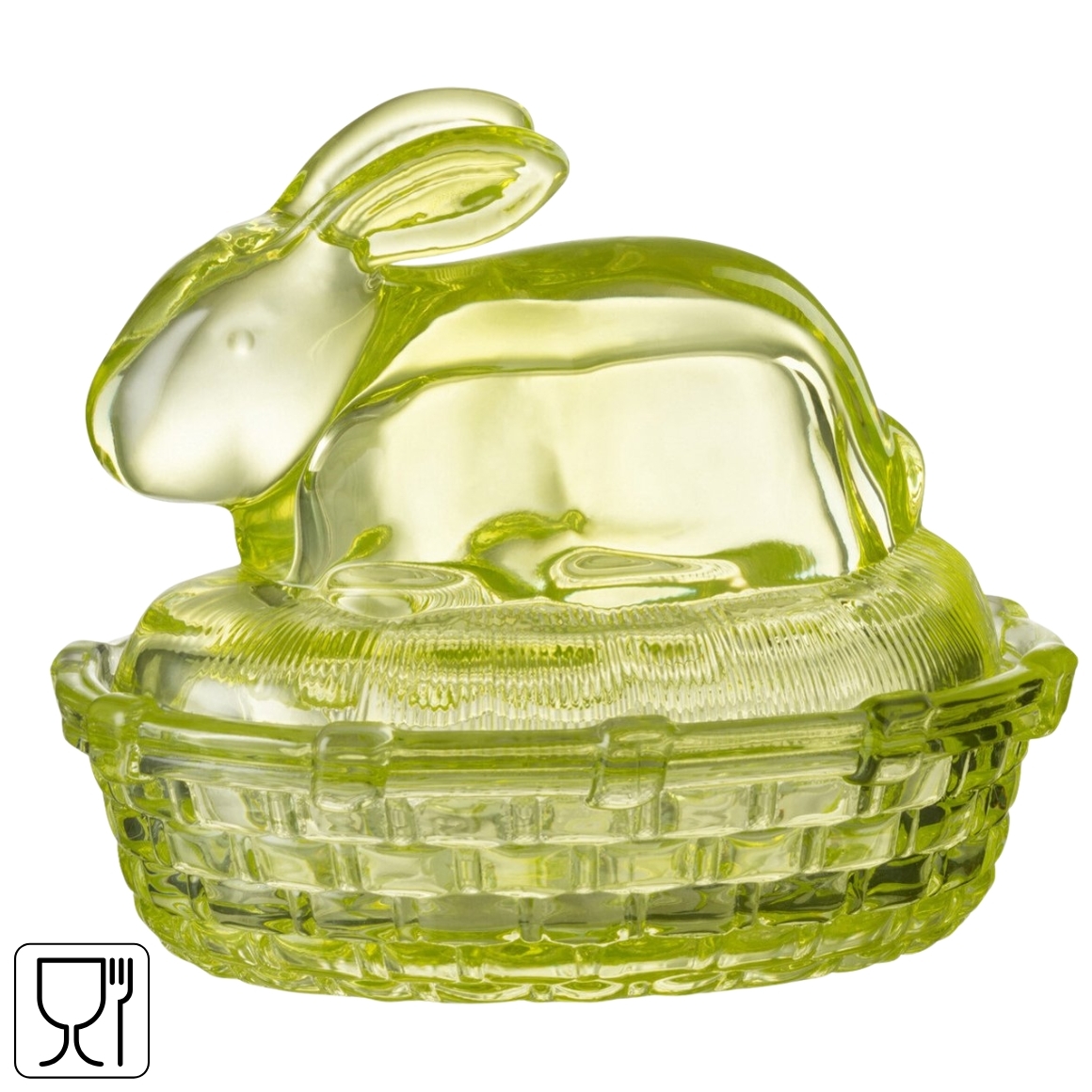 Meekes | J-Line jar with lid rabbit glass green 14 cm