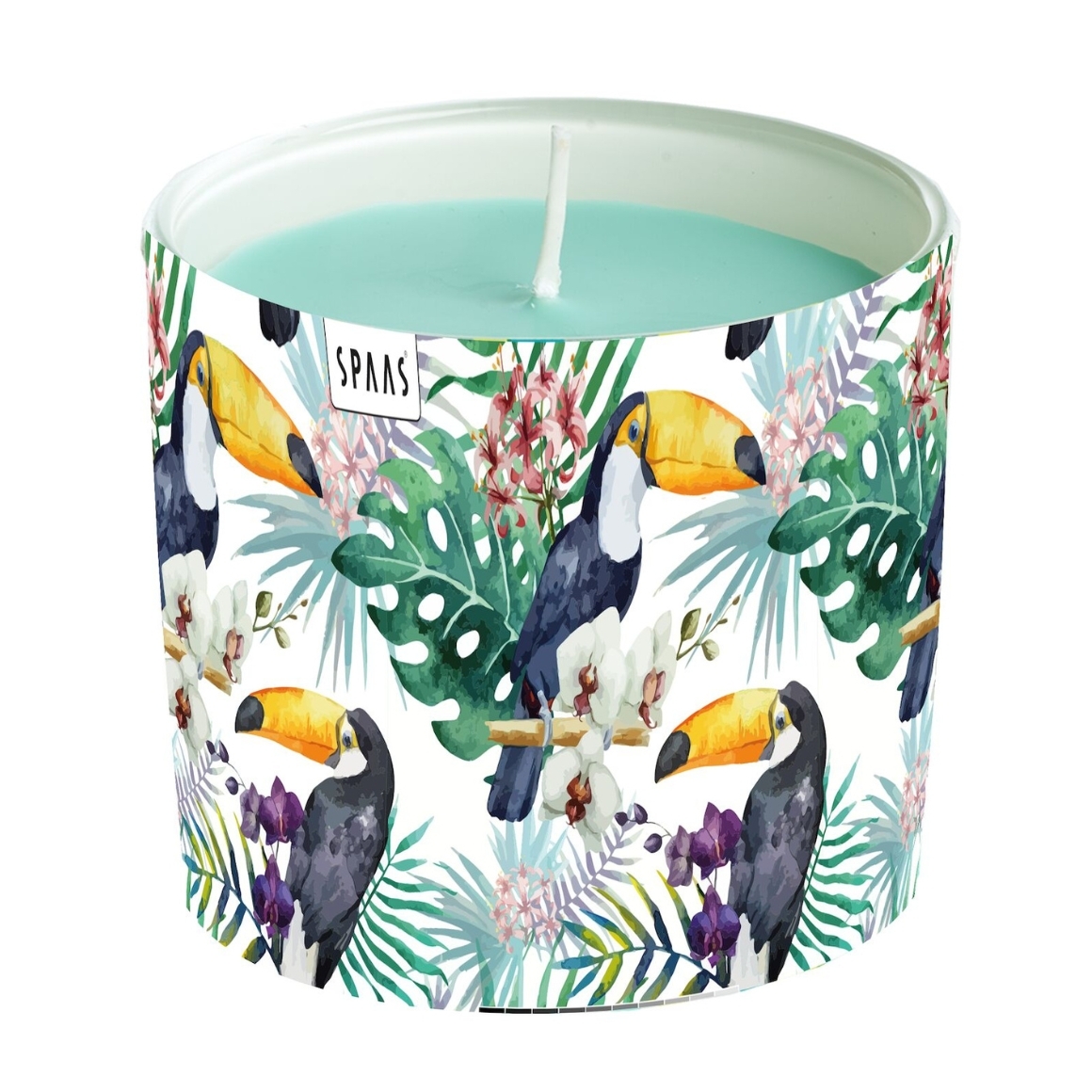 Meekes | (R) Spaas scented candle in glass toucan 9 cm