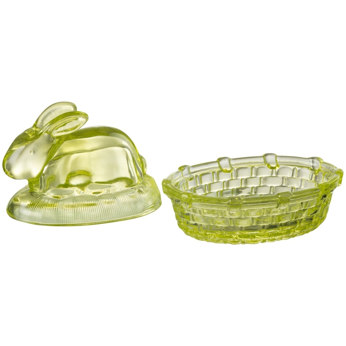 Meekes | J-Line jar with lid rabbit glass green 14 cm